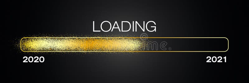 Loading Bar in Gold with the Message Loading 2021 Stock Photo - Image ...