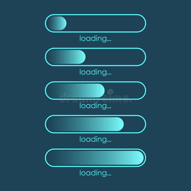 Loading Bar Icon in Flat Style. Progress Indicator Vector Illustration ...