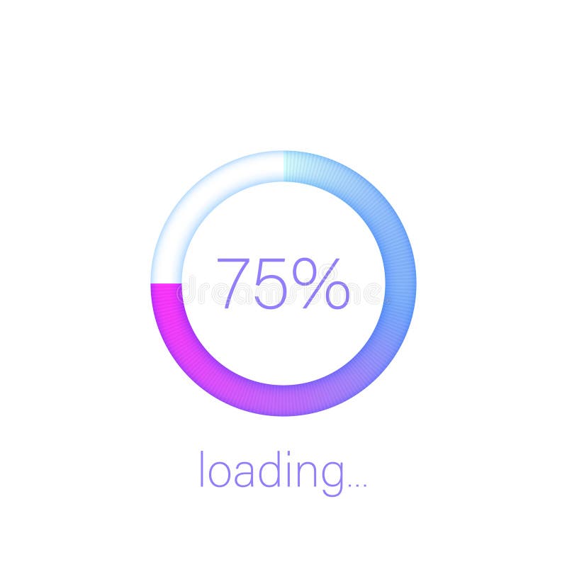 Loading Bar Icon in Flat Style. Progress Indicator Vector Illustration ...