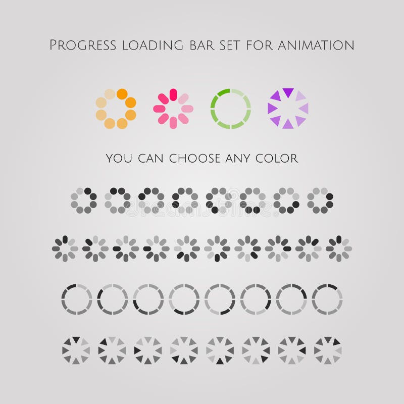 Loading Bar Icon Set, Different Slyles of Web Loaders Design Collection ...
