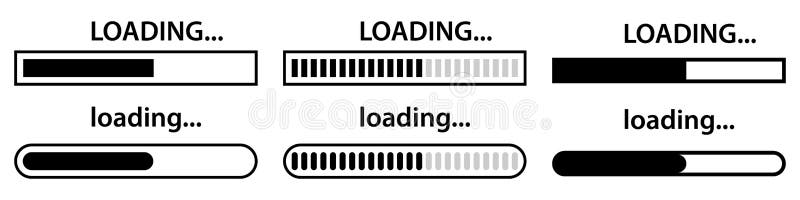 Loading Bar Icon Set Simple Design Stock Vector - Illustration of site ...