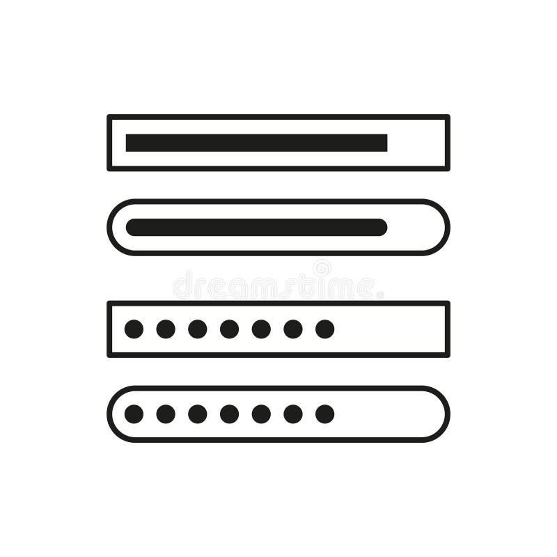 Loading Bar Icons. Progress Tracker Symbols. Password Input Element ...