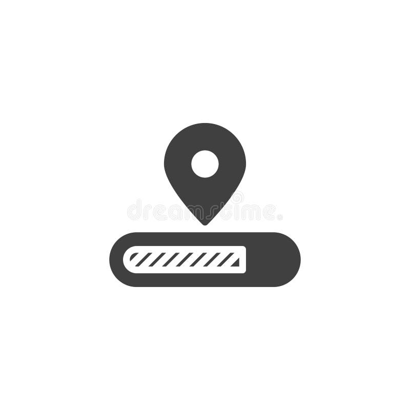 A Loading Bar with a Map Pin Vector Icon Stock Vector - Illustration of ...