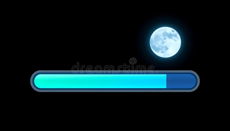 Loading Bar Moon Night, Digital Progress View Generative AI Stock ...