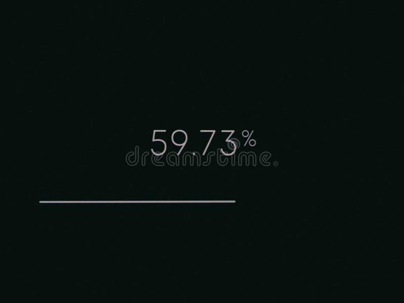 Loading Bar, Progress Bar on Black Screen. Loading Bar at 59.73 , on ...