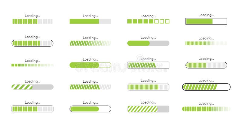 Loading Bar Progress Icons. Load Sign Vector Illustration Stock Vector ...