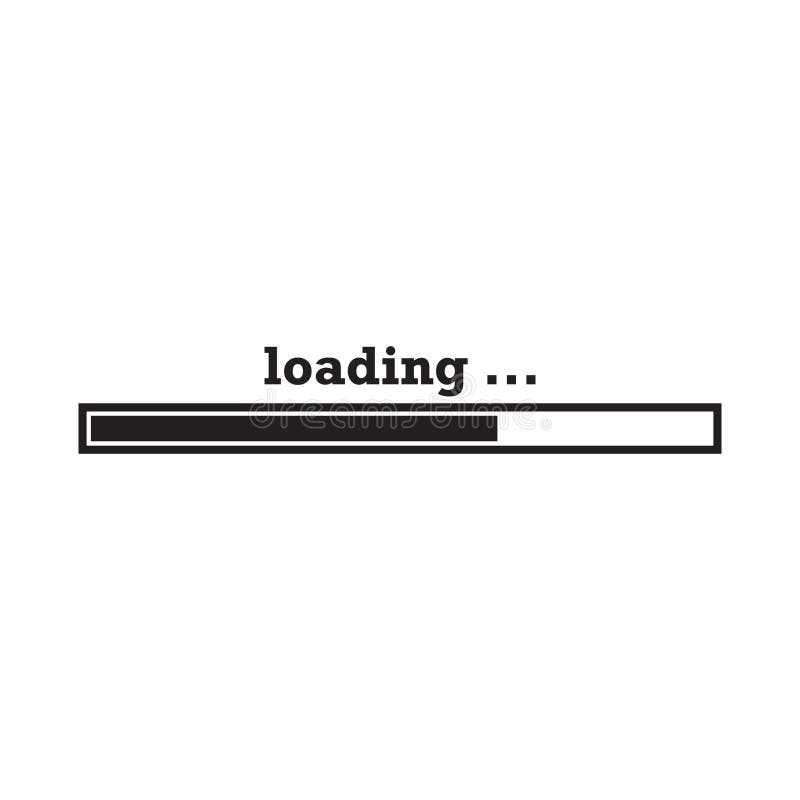 Loading Bar Progress Icons, Vector Black and White Illustration of ...