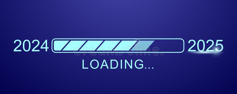 Loading Bar from 2024 To 2025. Progress Transition and Expectation of ...