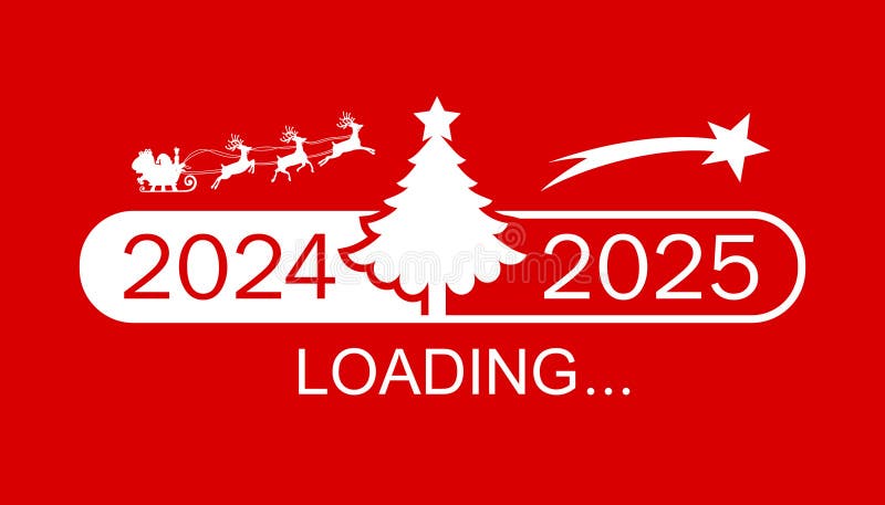 Loading Bar from 2024 To 2025 Year, Christmas Loading, Expectation of ...