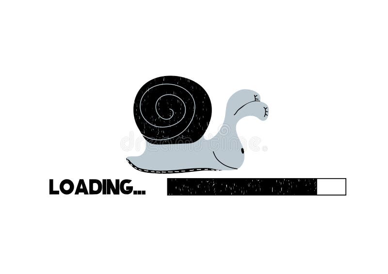 Loading Bar Vector Illustration with Snail. Scandinavian Style Stock ...