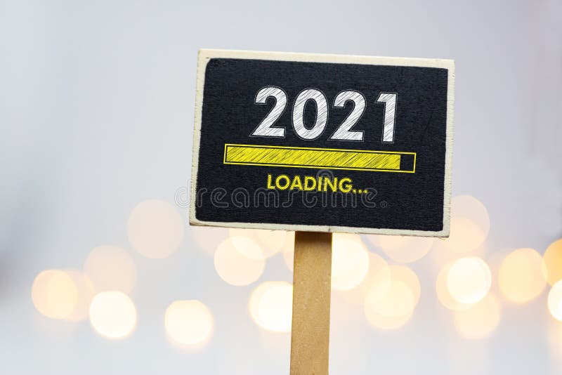 2021 Loading Bar Written in a Chalkboard - New Year Concept Stock Image ...