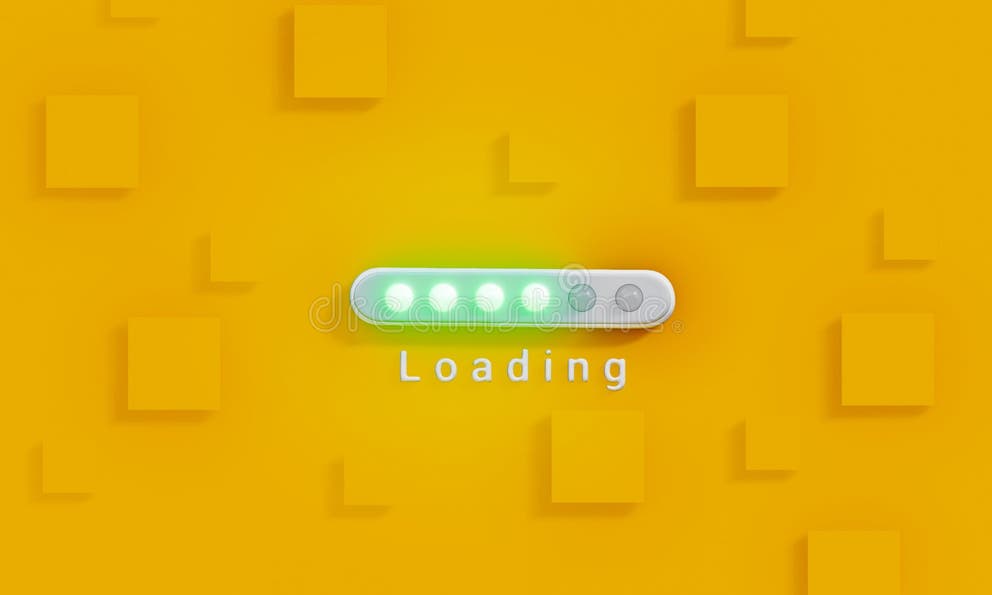Loading Bar on Yellow Orange Background Stock Illustration ...