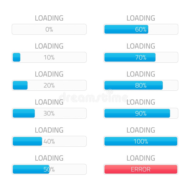 Loading bars elements set. stock vector. Illustration of icon - 85504855