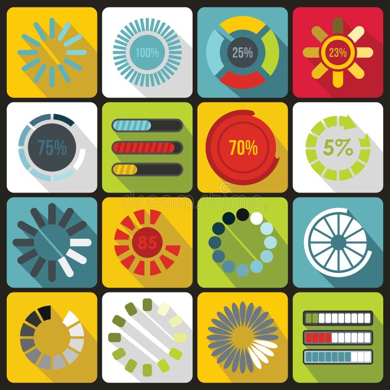Loading Bars and Preloaders Icons Set, Flat Style Stock Illustration ... Loading Bars and Preloaders Icons Set, Flat Style Stock Illustration ...