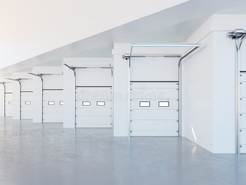 Loading Bay Zone of Modern Warehouse 3d Illustration Stock Photo ...