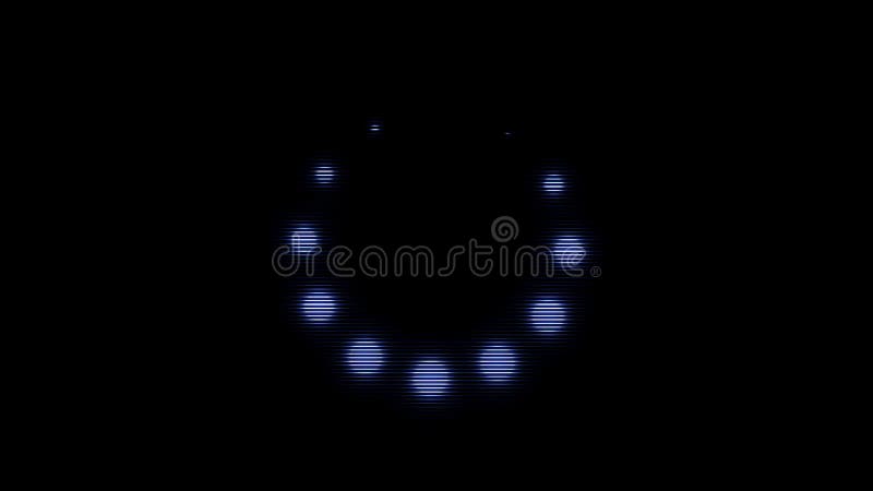 Loading Blue Circle Icon of Small Blinking Spheres Moving on Black ...