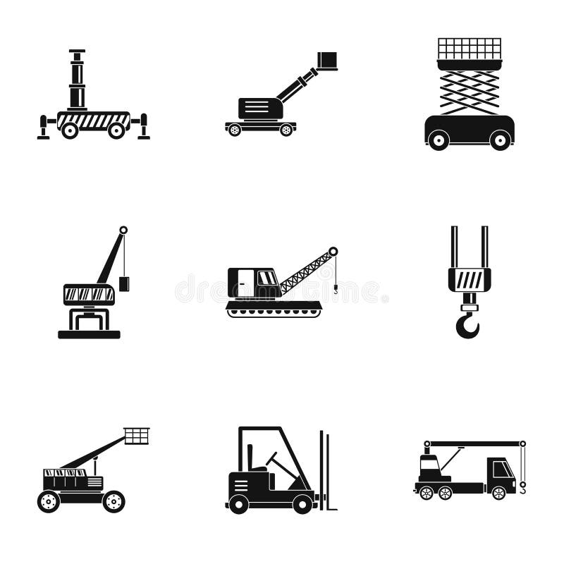 Loading Box Icons Set, Simple Style Stock Vector - Illustration of home ...