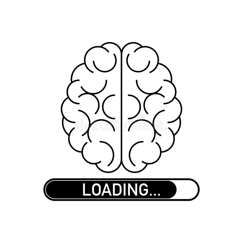 Loading Brain, Concept Design Intelligence Mind Sign Stock Illustration ...