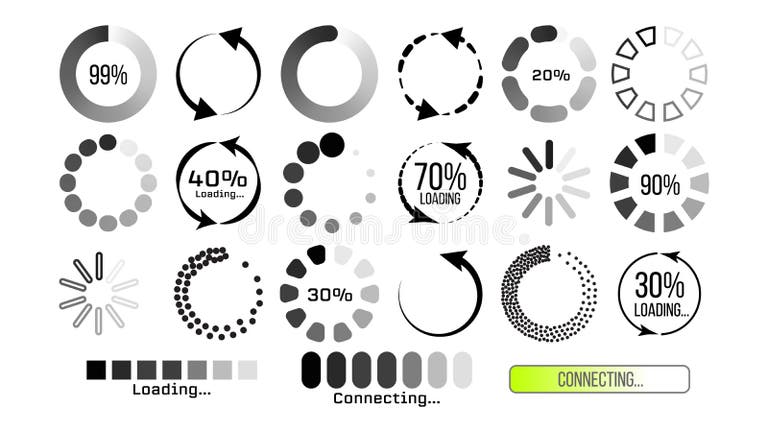Buffering Symbols Stock Illustrations – 113 Buffering Symbols Stock Illustrations, Vectors ...