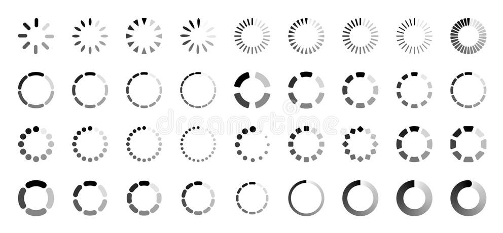 Loading Buffering Icon Set for Website or Application Stock ...