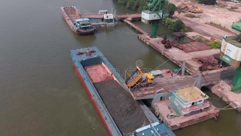 A Small River Port in a Large Metropolis. Stock Video - Video of ...