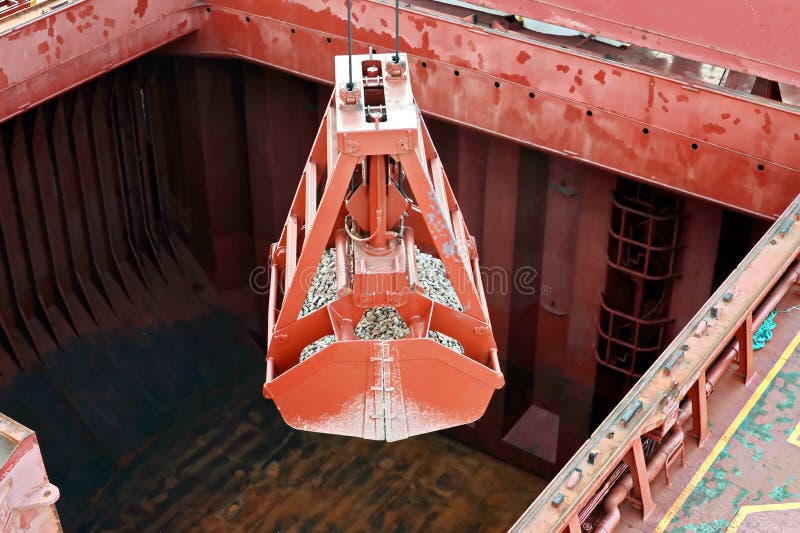 Loading Bulk Cargo of Limestone from Barges into a Bulk Carrier by ... Loading Bulk Cargo of Limestone from Barges into a Bulk Carrier by ...