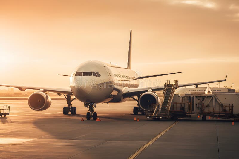 Loading Cargo Outside Cargo Plane. Neural Network AI Generated Stock ...