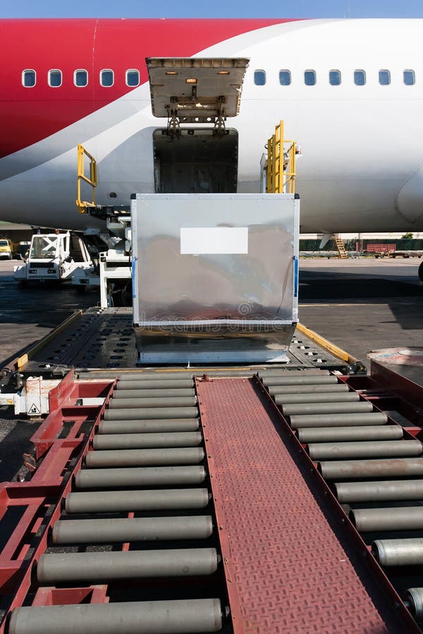 Loading cargo plane stock image. Image of corporate, carrier - 18400515