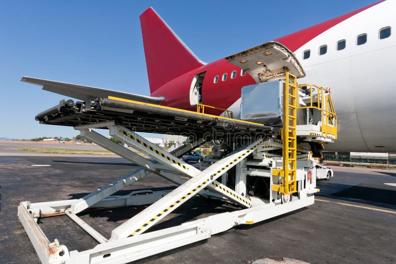 Loading cargo plane stock image. Image of flight, corporate - 18899829