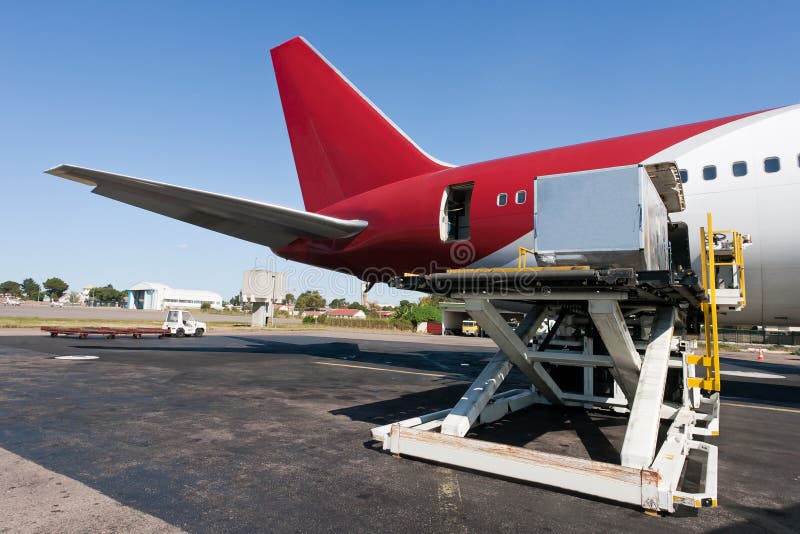 Loading cargo plane stock image. Image of flight, corporate - 18899829