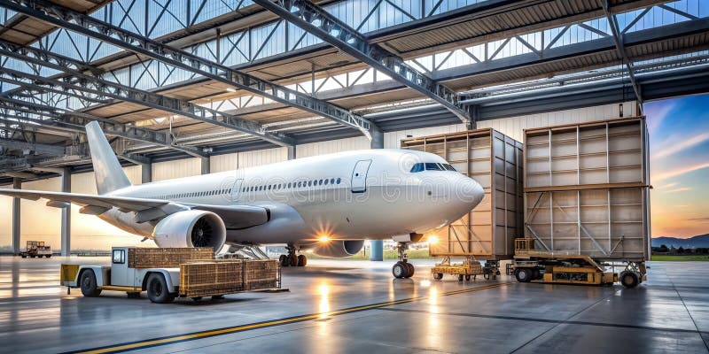 Loading Cargo Plane Outside Air Freight Logistic Creative AI Stock ...