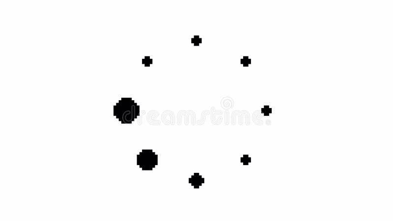Loading Circle Animation on White Background, 8-bit Pixel Video-game ...