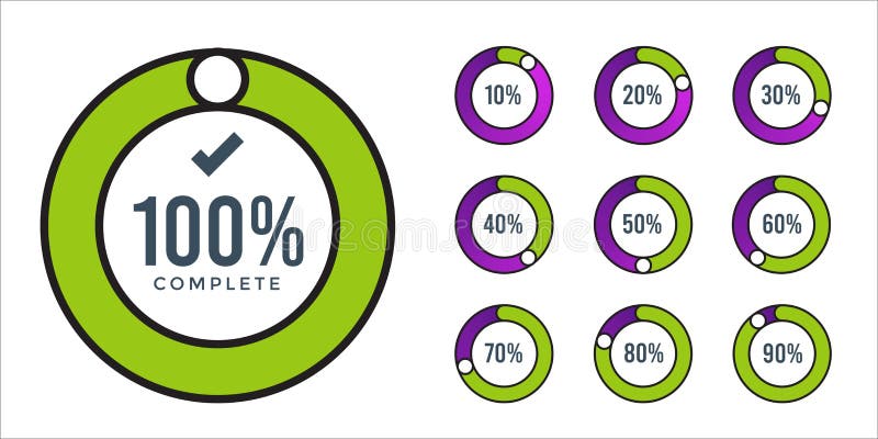 A Loading Circle Bar with a Green and Purple Color Stock Illustration ...