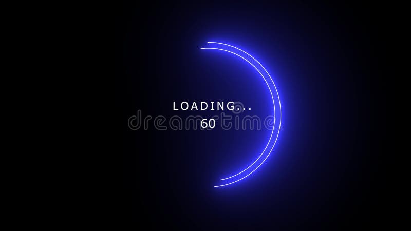 Loading Bar Light Blue Animation on Black Screen. Stock Footage - Video ...