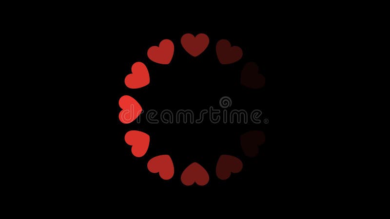 Loading Circle with Red Hearts. Loading Circle Animation with Flashing ...