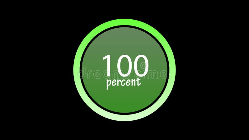 Loading Circle Ring. Loading Transfer Download Animation 0-100 on Black ...