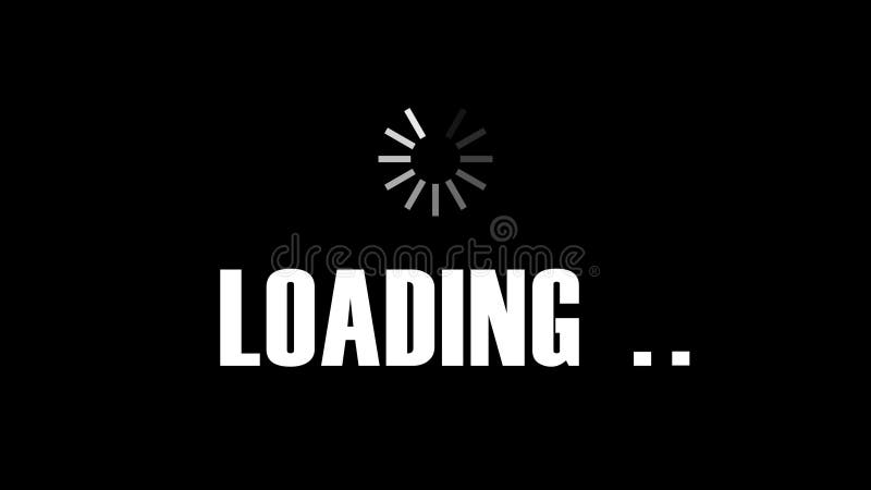 Loading and Circle Rotating Loading Icon on a Black Background ...