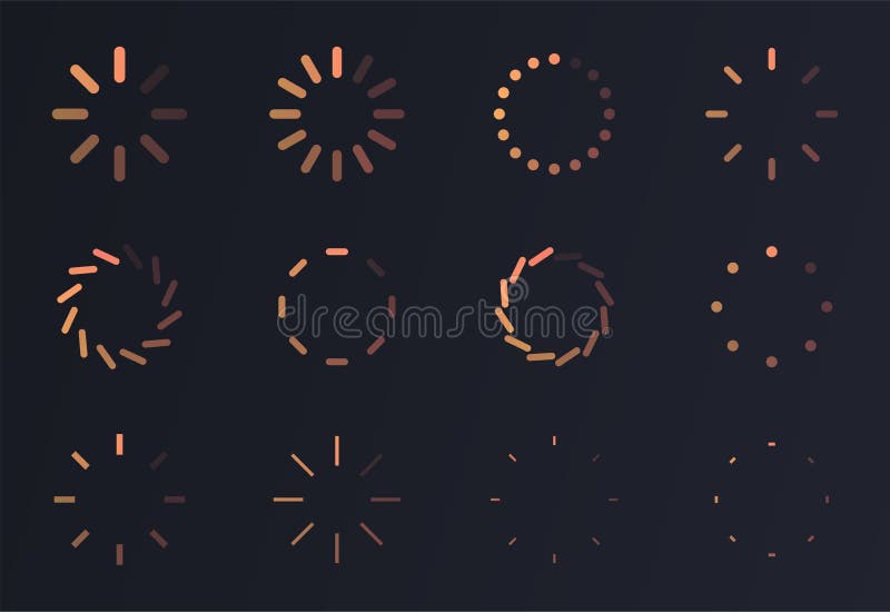 Loading circle set stock vector. Illustration of interface - 245068279