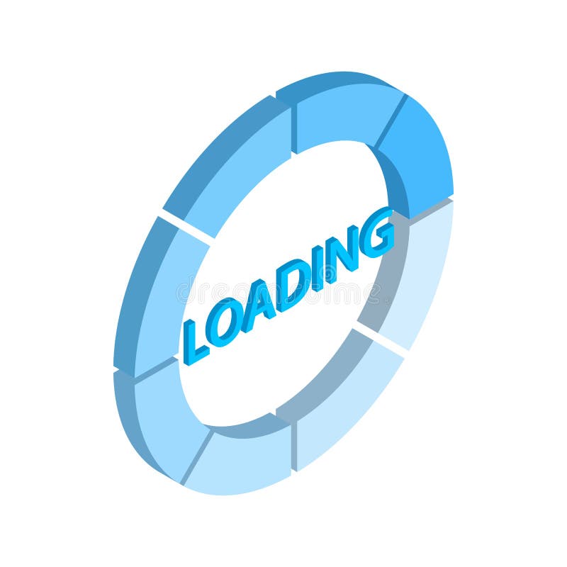 Loading Circle Sign Icon, Isometric 3d Style Stock Vector ...