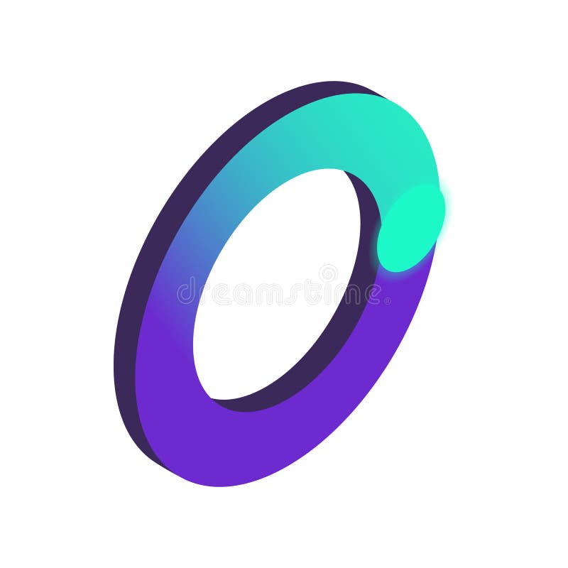 Loading Circle Sign Icon, Isometric 3d Style Stock Vector ...