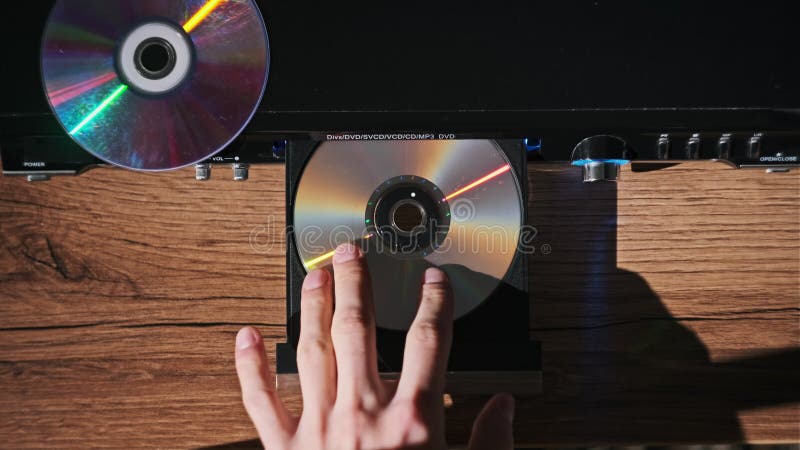 Loading Compact Disc into the CD Player Stock Video - Video of storage ...