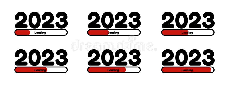 2023 Loading Concept Icons - Vector Illustrations Isolated on White ...