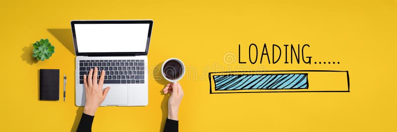 Loading Concept with Person Using Laptop Computer Stock Image - Image ...