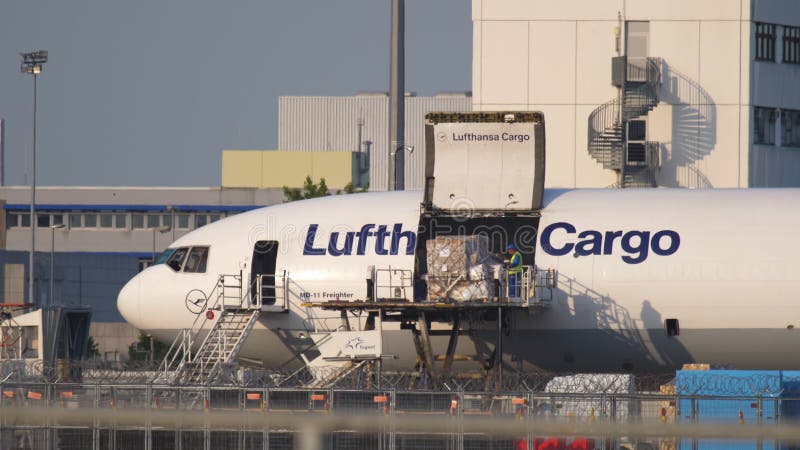 Loading a Container into a Cargo Plane Stock Footage - Video of airline ...