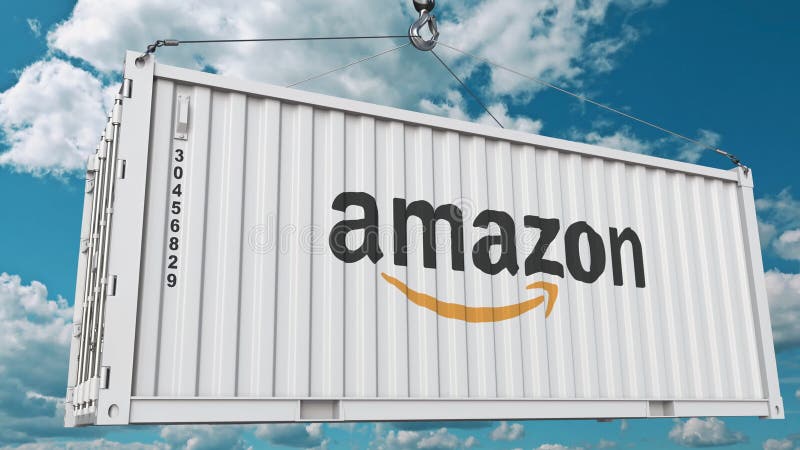 Container with Amazon Logo Transportation. Editorial 3D Rendering ...