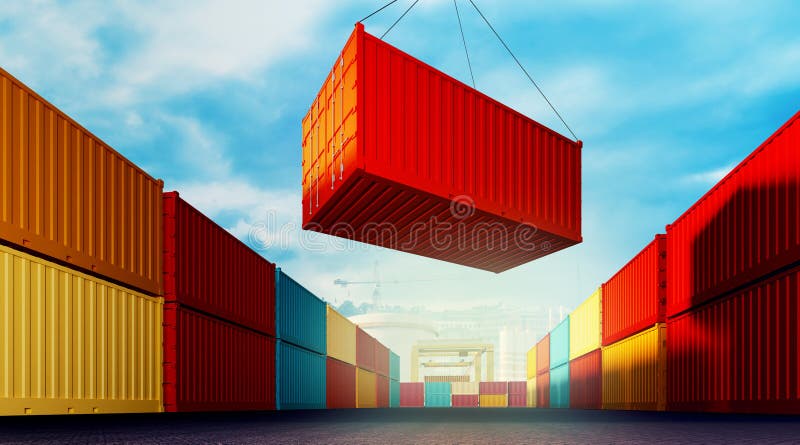 Loading container stock illustration. Illustration of container - 48255382
