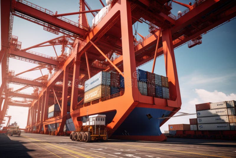 Loading a Container Ship at Cargo Berth of the Seaport Using Port ...