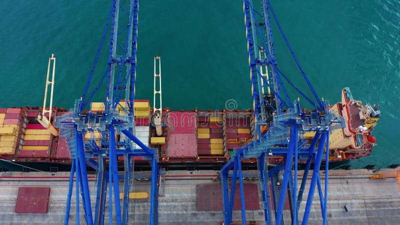 Loading a Container Ship at the Port of a Major Logistics Hub in a ...