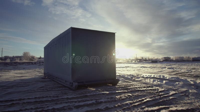 The Loading Container is on the Snow. CLIP. View from Different Sides ...