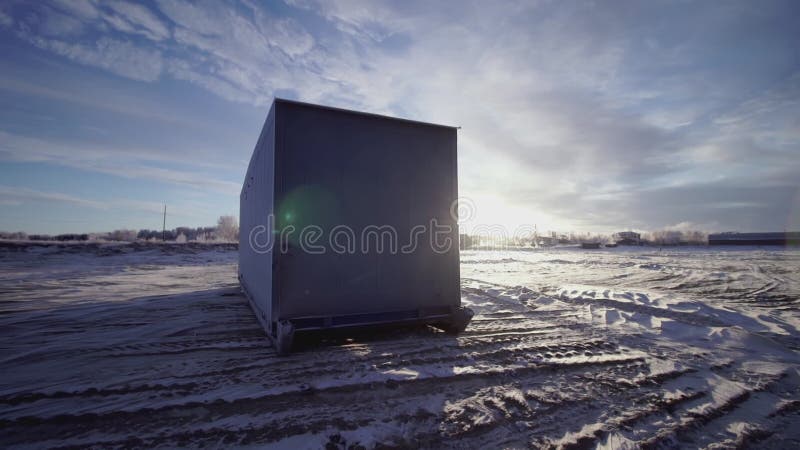 The Loading Container is on the Snow. CLIP. View from Different Sides ...